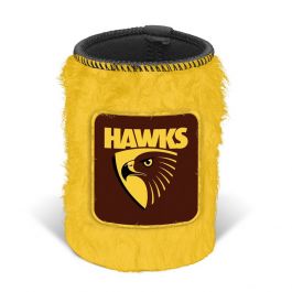 Hawthorn Hawks AFL Fluffy Stubby Holder - One Little Footy Fan