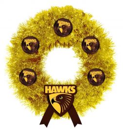 Hawthorn Hawks AFL Christmas Xmas Wreath - One Little Footy Fan