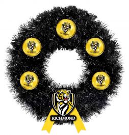 Richmond Tigers AFL Christmas Xmas Wreath - One Little Footy Fan