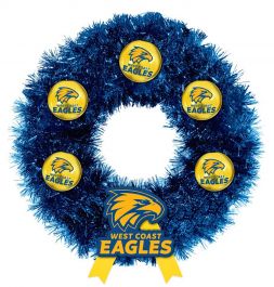 West Coast Eagles AFL Christmas Xmas Wreath - One Little Footy Fan