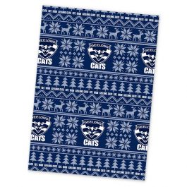 Geelong Cats AFL Xmas Team Logo Wrapping Paper Giftwrap - One Little ...
