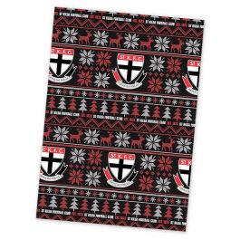 St Kilda Saints AFL Xmas Team Logo Wrapping Paper Giftwrap - One Little ...