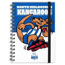 North Melbourne Kangaroos AFL A5 Spiral Hard Cover Mascot Notebook ...