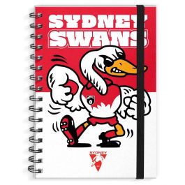 Sydney Swans AFL A5 Spiral Hard Cover Mascot Notebook - One Little ...