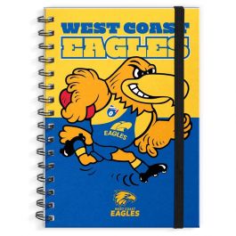 West Coast Eagles AFL A5 Spiral Hard Cover Mascot Notebook - One Little ...