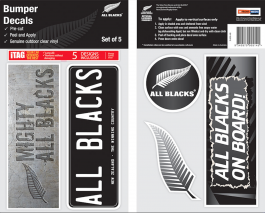 New Zealand All Blacks Rugby Union UV 5 Design Stickers - One Little ...