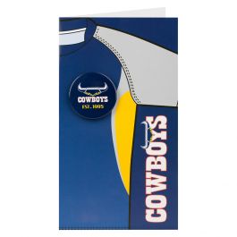 North Queensland Cowboys NRL Birthday, Greeting Card with Badge - One ...