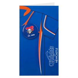 Newcastle Knights NRL Birthday, Greeting Card with Badge - One Little ...