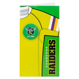 Canberra Raiders NRL Birthday, Greeting Card with Badge - One Little ...