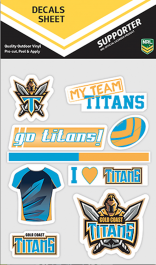 Gold Coast Titans NRL Mixed Logo Car Decals - One Little Footy Fan