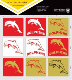 Dolphins NRL 9 Logo Giant Decal Stickers - One Little Footy Fan