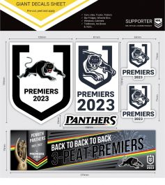 Penrith Panthers NRL 2023 Premiers Giant Decal Sheet - One Little Footy Fan