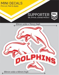 Dolphins NRL Team Logo Mini Decal Stickers - One Little Footy Fan