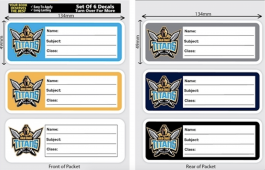 Gold Coast Titans NRL School Book Label Decals - One Little Footy Fan