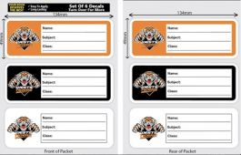 West Tigers NRL School Book Label Decals - One Little Footy Fan