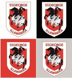 St George Dragons NRL 4 Logo Decals - One Little Footy Fan