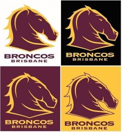 Brisbane Broncos NRL 4 Logo Decals - One Little Footy Fan