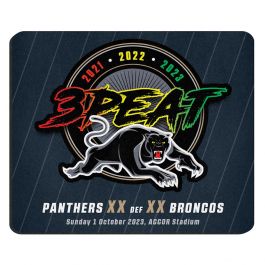 Penrith Panthers NRL 3 Peat Premiers 2023 Mouse Mat - One Little Footy Fan