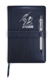 Melbourne Storm NRL PU Leather Notebook and Pen - One Little Footy Fan
