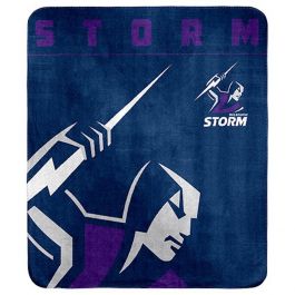 Melbourne Storm NRL Polar Fleece Printed Throw Rug - One Little Footy Fan