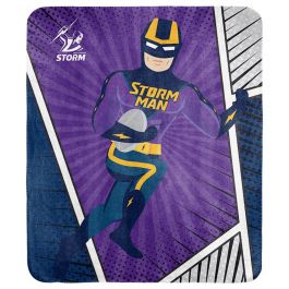 Melbourne Storm NRL Coral Fleece Mascot Printed Throw Rug - One Little ...