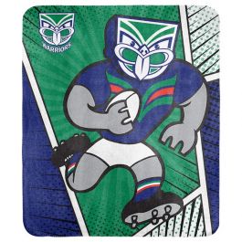 New Zealand Warriors NRL Coral Fleece Mascot Printed Throw Rug - One ...