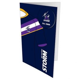 Melbourne Storm NRL Birthday, Greeting Card with Badge - One Little ...