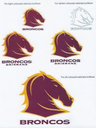 Brisbane Broncos NRL UV Car Decals 5 Stickers per sheet - One Little ...
