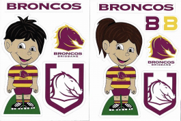 Brisbane Broncos NRL Boy Girl Logo Decal Stickers - One Little Footy Fan