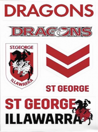 St George Dragon NRL Wordmark Decal Stickers - One Little Footy Fan