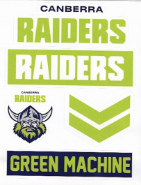 Canberra Raiders NRL Wordmark Decal Stickers - One Little Footy Fan