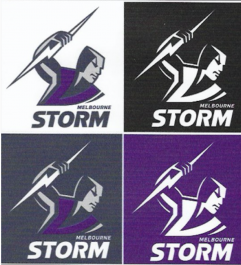 Melbourne Storm NRL 4 Logo Decals - One Little Footy Fan