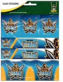 Gold Coast Titans NRL Team Logo Sticker Sheet - One Little Footy Fan