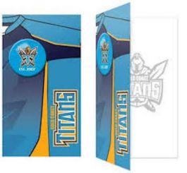 Gold Coast Titans NRL Birthday, Greeting Card with Badge - One Little ...
